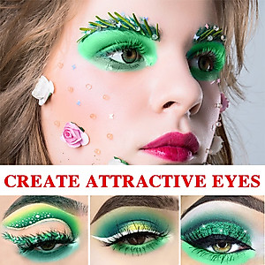 Green Eyeshadow Palette,Eye Shadow Plattet,15 Colors Professional Makeup Palette,Matte Glitter Highly Pigmented Eyeshadow Palette for Eye Makeup, Long Lasting Waterproof Colorful Eye Shadow Powder