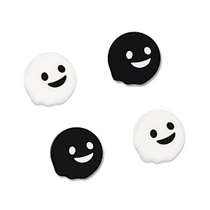 GeekShare 4PCS Cute Ghost Thumb Grip Caps,Halloween Soft Silicone Joystick Cover Compatible with Nintendo Switch/OLED/Switch Lite - Black&White