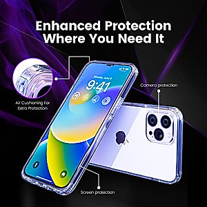 STARLESK Designed for iPhone 14 Pro Max Case Clear - Shockproof Protection with PC Back & TPU Bumpers - MagSafe Compatible - Non-Yellowing & Non-Slip Case iPhone 14 Pro Max
