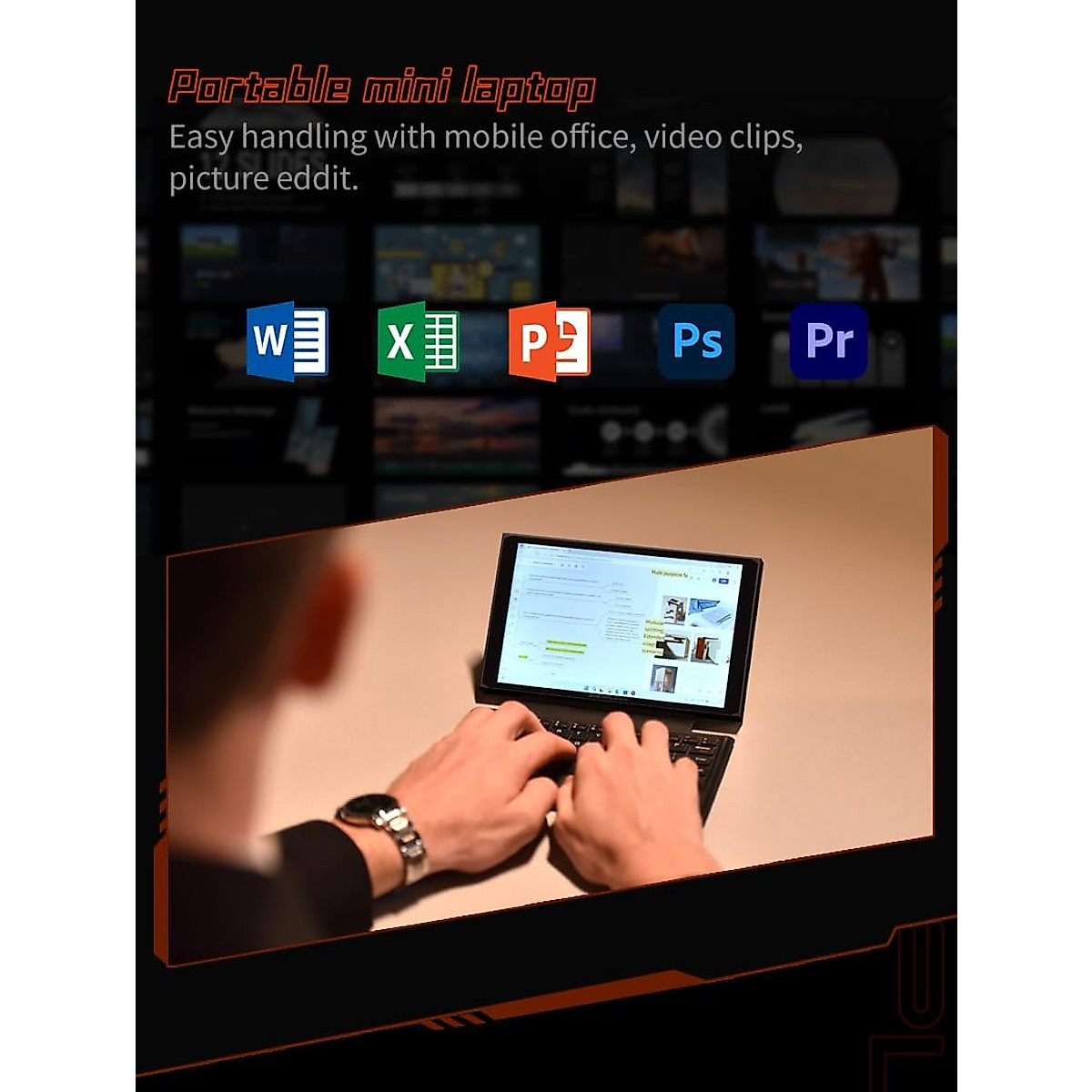 Oushedi ONEXPLAYER 2 Pro AMD R7-7840U PC Game Console Removable Handle 5 in 1 Laptop Tablet 8.4 Inch 2.5K IPS Screen Windows11 Computer (32G+2TB, Ore Black)