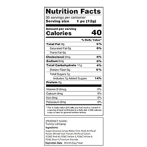 Twisty Lollipop, Rainbow Twist Lollipops Individually Wrapped Bulk, Kid's Lollipops Candy for Birthday, 12g Mixed Fruit Flavor 30 Pack