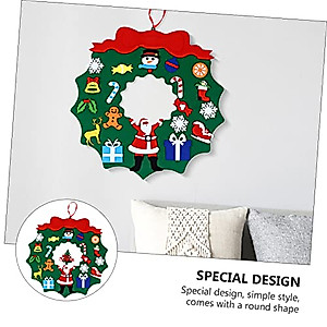 Cabilock 1 Felt Garland Christmas Porch Sign Christmas Door Wreath DIY Christmas Wall Decor Felt Christmas Tree for Kids Nativity Ornaments for Kids DIY Felt Child self Made Hanging Ring