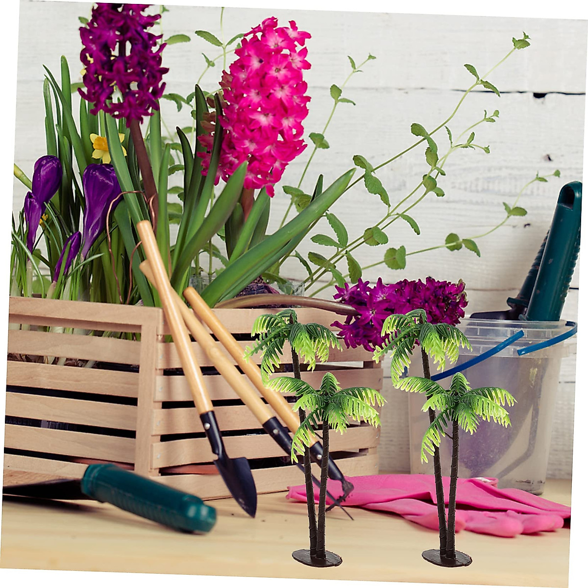 Abaodam 3pcs Artificial Outdoor Plants Cupcake Toppers Cupcake Ornament Fish Tank Decorations Landscape Tree Model Model Palm Trees Small Tree Statuette Cash Cow Bonsai Decor Green Jungle