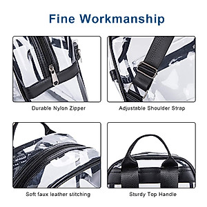 Mini Clear Backpack,Stadium Approved Clear Backpack with Front Accessory Pocket, Heavy Duty See Through Backpack for Festivals, Concerts,Sporting Events