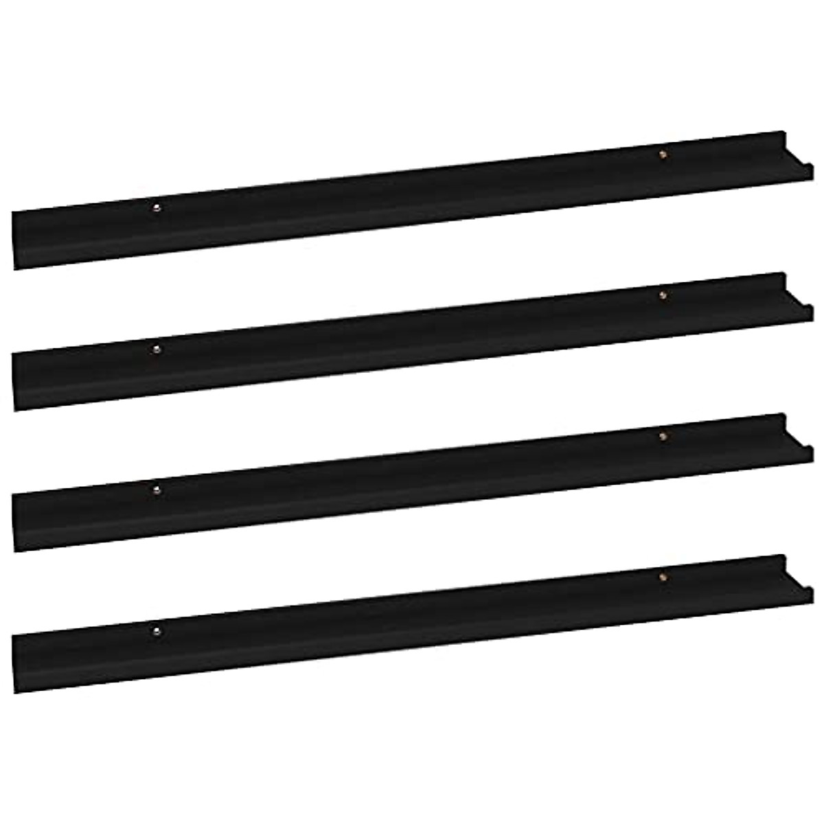 SunshineFace 39 Inch Large Floating Shelves for Wall Set of 4, Rustic Picture Ledge Wall Shelf for Bedroom Kitchen Bathroom Living Room Nursery Display(Black, 39.4"x3.5"x1.2")
