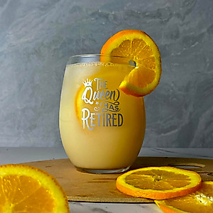 Bad Bananas Retirement Gifts for Women 2024 - The Queen Has Retired 21 Oz Stemless Wine Glass