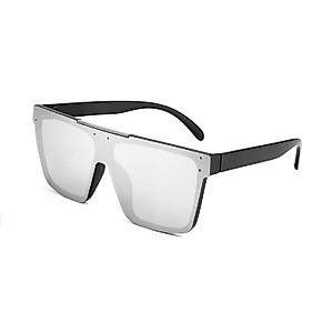 FEISEDY Women Men Flat Top Shield Sunglasses Oversized Square Vintage Cycling Fishing Golf Sports Sun Glasses B2910