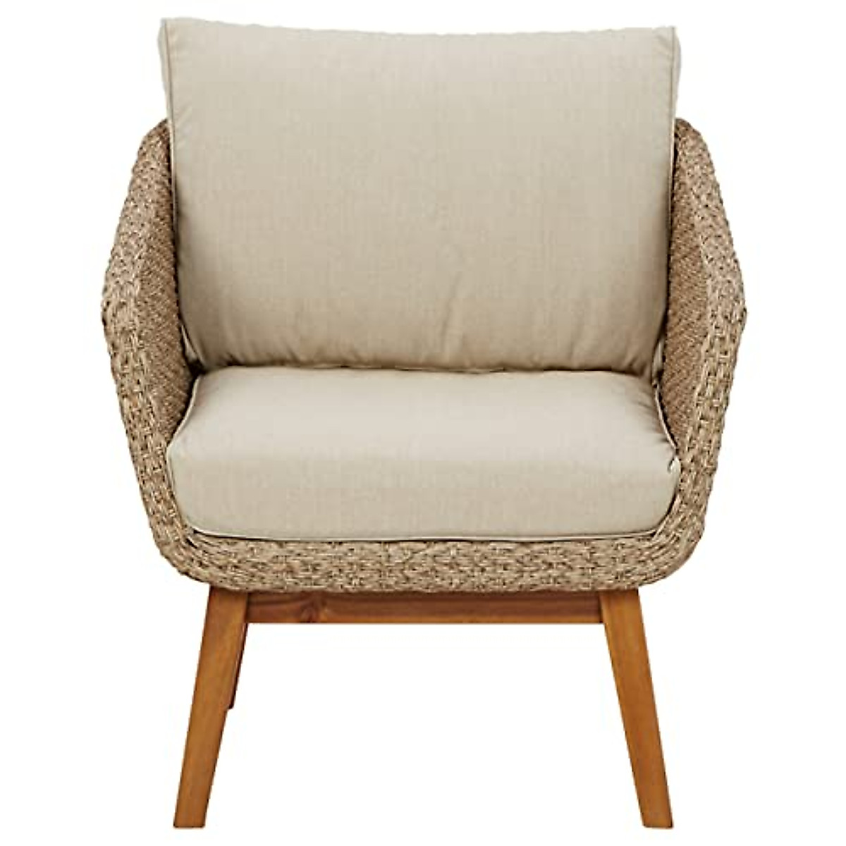 Signature Design by Ashley Outdoor Crystal Cave Patio Wicker Lounge Chair Set, 2 Count, Beige