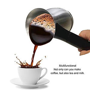 Turkish Coffee Pot, Stainless Steel Arabic, Greek & Turkish Electric Coffee Maker Machine Pot, 600ml Coffee Tea Warmer Kettle with Removable Anti Scald Handle Cordless Base for Home & Travel