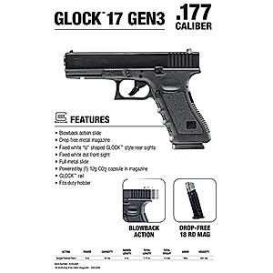 Umarex GLOCK 17 Blowback .177 Caliber BB Gun Air Pistol, Gen3