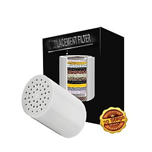 20 - Stage Replacement Premium Filter Cartridge (No Housing), Fits Any Shower Filter of Similar Design 15 and 23 stages. Removes Chlorine