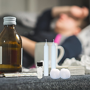 Needzo Anointing The Sick Call Kit for Pastors and Priests, Includes Two Small Candles, Two Cotton Balls, and One Holy Water Bottle, One Use Disposable Set