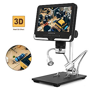 Andonstar AD206 USB Digital Microscope with LED Fill Light, 7-inch Adjustable 30f/s Display and 2MP HD Image Sensor for PCB SMD CPU Soldering Phone Repair