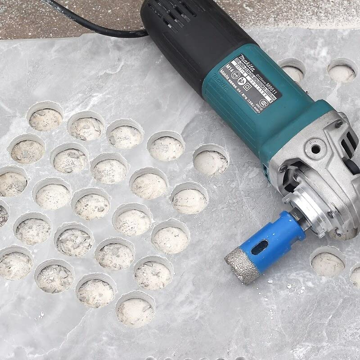 1-3/8 inch Diamond Hole Saw for Angle Grinders Masonry Granite Quartz Porcelain Ceramic Tile Hole Saw Brick 5/8"-11 Threaded Connection Heavy Duty Diamond Core Hole Saw for Concrete Dry