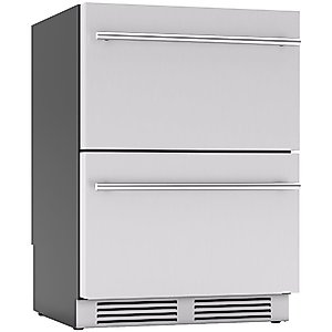 Zephyr Presrv 24 Inch Single Zone Refrigerator Drawers Wine & Beverage Fridge, Stainless Steel Wine Cooler Home Bar Under Counter Freestanding Built In, Energy Star Certified, 5.4 Cu. Ft