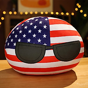 18pcs Countryballs Polish Ball Plush Toy Usa France Canada England Germany Japan China Short Plush Country Ball Plush Toy Mini Pillow Country Ball 4in