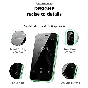 Mini Smartphone Unlocked Android Phone 1GB RAM 8GB ROM Quad Core Dual SIM WiFi 3G WCDMA Small Mobile Phones Google Play Whatsapp for Student Children (C-White)