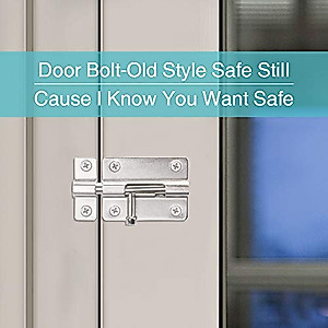 Door Security Slide Latch Lock, Keyless Entry Door Lock, Thickened Heavy Duty Steel Sliding Door Lock, Easy to Install Gate, Slide Latch Lock with 12 Screws
