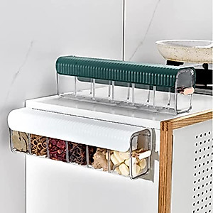 AODGHC Punch-Free Multi-Functional Storage Box, 1 Piece Clear Wall Mounted Drawer Organizer Underwear Socks Seasoning Storage Box with Adjustable Compartment for Closet Kitche (White)