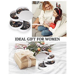 CONBOLA Jewelry Organizer, Small Jewelry Storage Box Earring Holder for Women, 5-Layer Rotating Travel Jewelry Tray Case with Lid for Bracelets Rings Bracelets(White)