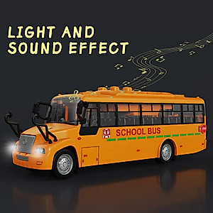 OTONOPI Bus Toys Die Cast Metal Toy Cars Pull Back School Bus Double Decker London Vehicles Friction Powered City Sightseeing Tour Bus Play Vehicle Toy Set for Kids 4 Pack