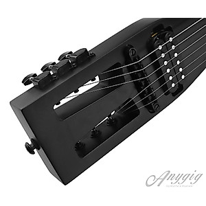 Anygig Electric Guitar Practice Portable Travel 82CM 1.6KG Black Matte 25.5" Full Scale with Gigbag Left Handed