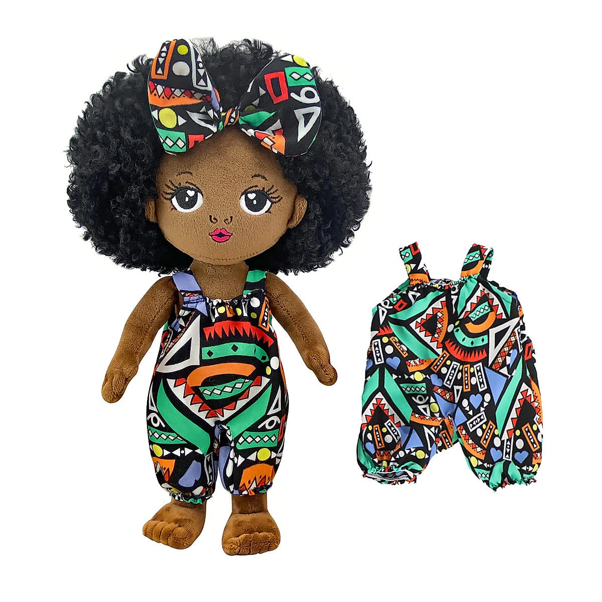 JUSTQUNSEEN Black Baby Dolls African American Doll Black Dolls 12'', Baby Dolls for 3 Year Old Girls,Soft Doll for Girls Stuffed Plush Doll for Girl