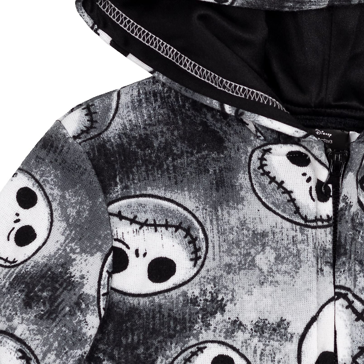 Disney Nightmare Before Christmas Jack Skellington Toddler Boys Fleece Zip Up Hoodie Tie Dye Black 4T