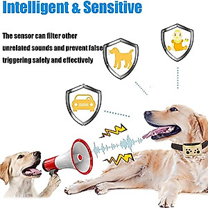 Dog Anti Barking Collar with 7 Adjustable Levels, Harmless Shock, Beep Vibration, Smart Correction and LED Indicator-Reachargeable No Bark Collar for Small Medium Large Dogs,Waterproof