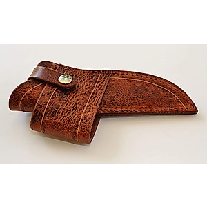 Coast Leathers Custom Leather Knife Sheath for Buck 119 Knife, Fixed Blade Knife Holder, Cross Draw Knife Holster - Antique Brown