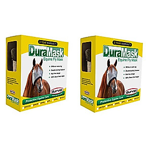 Durvet 2 Pack of DuraMask, Yearling, Equine Fly Mask Without Ears