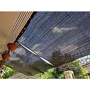 Abrotain Black Shade Cloth 10'x10' Sun Shade Sail Shade Cover Sunblock for Canopy Patio Awning Carport Garden Backyard