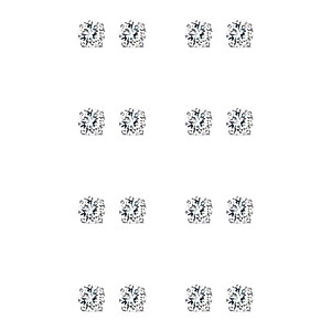 JOERICA 8 Pairs Tiny Cartilage Stud Earrings Stainless Steel Cubic Zirconia Earrings for Women Men 18G Screw Flat Back Earrings Set with 2MM CZ