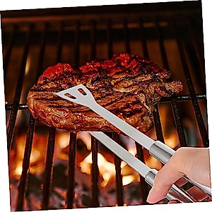 SECFOU 1 Set Barbecue Tool Portable Grilling Spatula BBQ Vegetable Clip Barbecue Grill Utensils Cooking Fork Grill Tongs Outdoor Grill BBQ Supplies Cooking Utensils Stainless Steel Mini