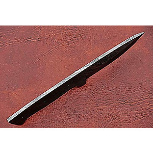 9" Long Straight Back Blank Blade Skinning Knife, Hand Forged Damascus Steel, 4" Scale Space with 3 Pin Hole Space,4.25 inches Cutting Edge