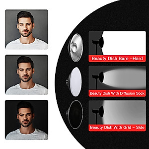 Soonpho 16 inch/42cm Standard Reflector Beauty Dish with Honeycomb Grid, Diffuser Sock and Bag,for Bowens Mount Studio Strobe Flash Light Like Neewer VC-400HS VE-300 Godox AD200 AD180 AD360(Silver)