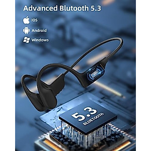 WETCEAOM Bone Conduction Headphones Bluetooth 5.3, Open-Ear Headphones Wireless IPX6 Waterproof Headphones with Microphones,Type-C Charging,Sport Headphones for Running,Cycling,Driving