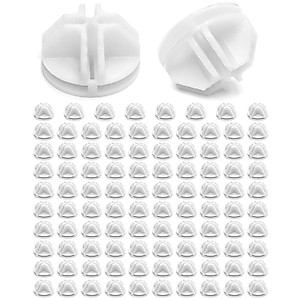 QWORK Wire Storage Connectors, 100 Pcs Grid Connectors Clips Modular Storage Cubes Interlocking Buckle, White