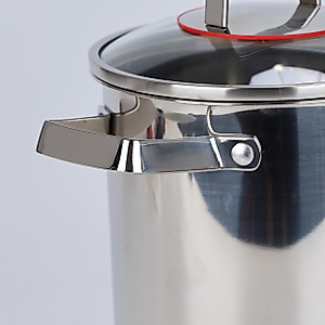 Multi-purpose Pasta and Asparagus Cooker - Stainless Steel Cooking Pot with Strainer and Lid - Durable Kitchen Cookware for Noodles, Spaghetti, Deep Frying - Large Capacity, Dishwasher Safe