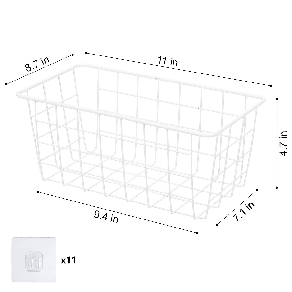 5 Pack Wire Storage Baskets, Hanging Wall Basket Premium Metal Storage Bin Organizer Basket for Home Office Kitchen Pantry Bathroom Countertop