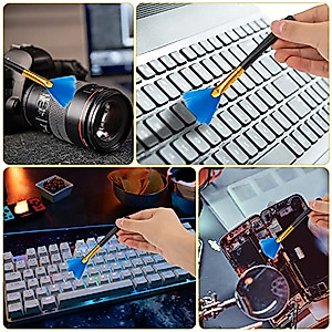 Computer Brush Set Keyboard Dusting Brush 2 Pieces Double Ended Duster Brush and 4 Pieces Fan Brushes Keyboard Cleaning Tool for Computer, Keyboard, Display Screen, Electronic Devices