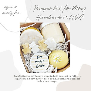 Mama Bear Spa Gift Set. Baby Shower Gifts for New Moms. Pampering Boxed Set for Mothers to Be