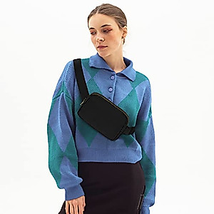 jealkip Waist Pack for Running Fanny Pack for Women and Men Crossbody Belt Bag Bum Bag with Adjustable Strap for Hiking Workout Sports Travel Black