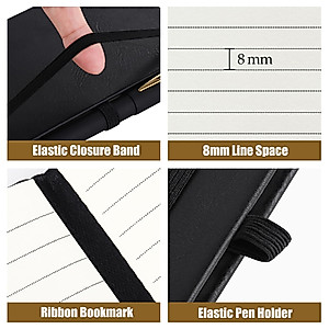 KOGGON 50 Pack Pocket Notebook Journals with Pens, 160 Pages, 3.5x5.5 Inches, A6 Mini Notebooks Small Journals College Ruled Hardcover Notebook PU Leather Notepad with Pen Holder for Office School