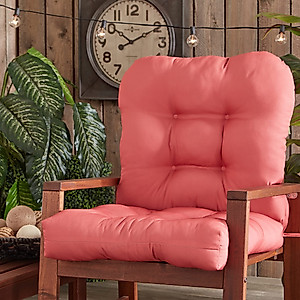 South Pine Porch Outdoor Seat/Back Chair Cushion, Coral