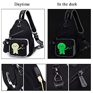 Junlion Sling Bag, Crossbody Shoulder Bag for Mens Women Multipurpose Daypacks Chest Bag Skull