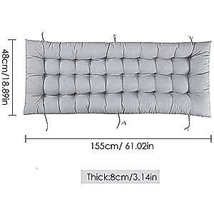 Moonase Patio Chaise Lounger Cushion, Indoor/Outdoor Rocking Chair Sofa Cushion with 6 Ties,Soft Padded Chaise Swing Bench Cushion, 61Inch