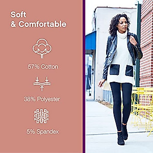 No Nonsense Womens Cotton Leggings, Charcoal Grey, X-Large