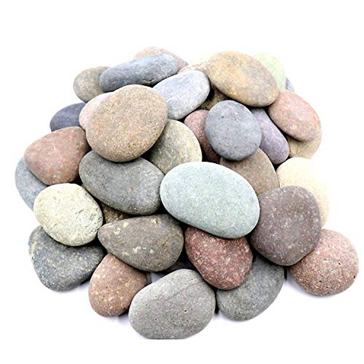 50 Rocks for Painting – Bulk Multi-Colored Large Rock Painting Stones, 2” - 3.5” inch Super Smooth and Flat, Non-Porous Craft Painting Rocks, 100% Natural River Rocks for Mandala and Kindness Stones