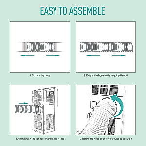 AGPTEK Exhaust Hose for Portable Air Conditioner, 5.9 Inch Diameter AC Vent Hose, Replacement for 5.9 inch Exhaust Vent Tube -Counter Clockwise Thread, 59 Length